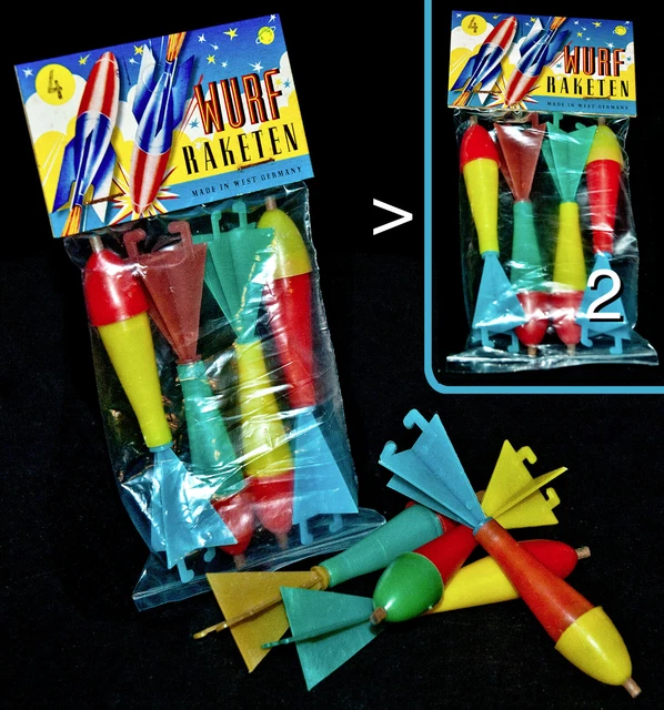 4 X CAP BOMB CAP ROCKET WURF-RAKETEN RAKETENKRACHER 1970er AMORCES ...