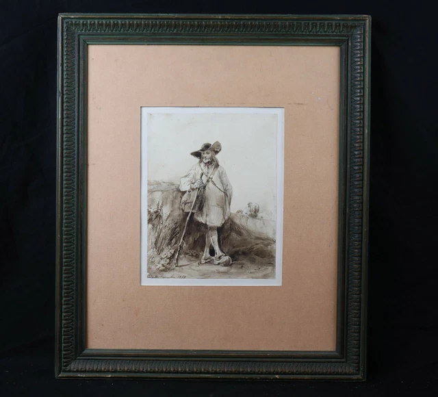 CAMILLE JOSEPH ETIENNE ROQUEPLAN (1800-1855) Dessin à l'Encre Daté 1829 ...