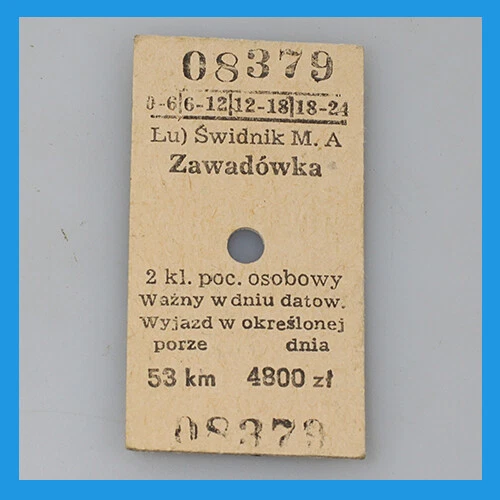 VINTAGE OLD RAILWAYANA Railway Train PKP 2nd Class Economy Ticket ...