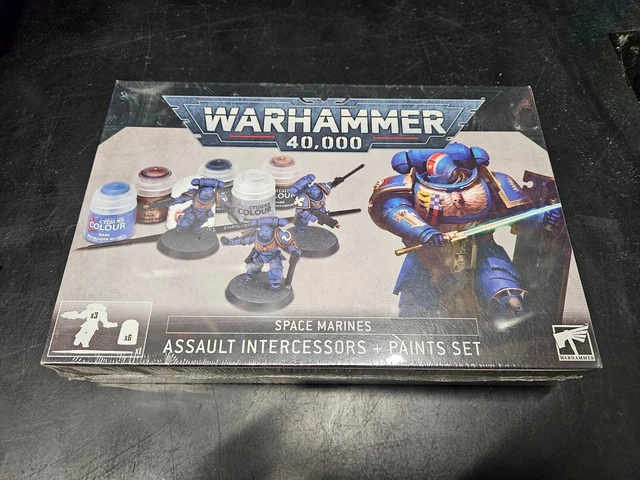 WARHAMMER 40K - SET 3 ASSAULT INTERCESSORS + PAINTS Space Marines ...