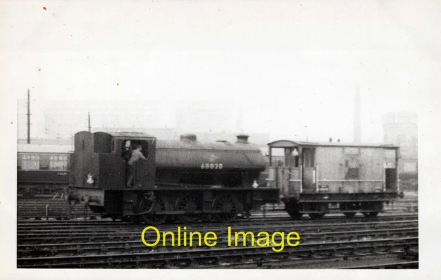 RAILWAY PHOTO 6X4 ex LNER J94 0-6-0ST 68020 and Brake Van unknown ...