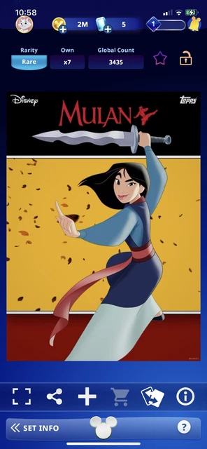 TOPPS DISNEY COLLECT Digital Mulan Classic Motion Cards insert Award ...