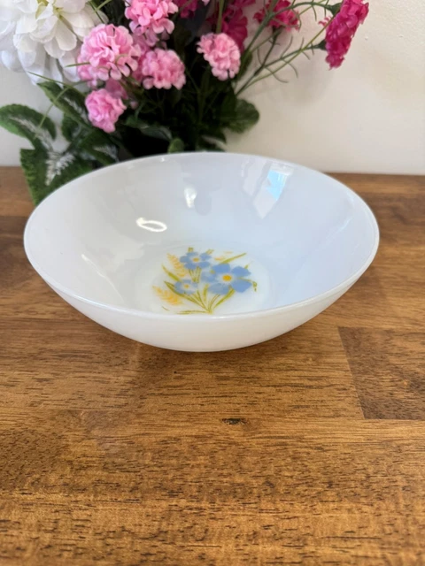 FIRE KING FORGET Me Not Milk Glass Bowl Vintage Blue Floral Pattern Mixing Bowl $30.00 - PicClick CA