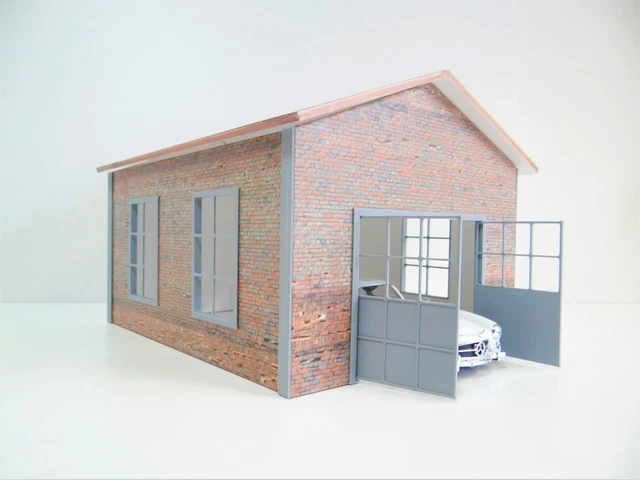 DIORAMA BRICK GARAGE Scale 1:24 Model kit Car models display decoration ...