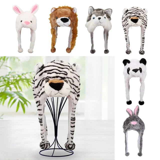 NOVELTY ANIMAL PLUSH Hat Soft Animal Themed Party Gift Adults Kids ...