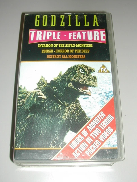 15 CERTIFICATE TAPE version GODZILLA TRIPLE FEATURE kaiju VHS video ...