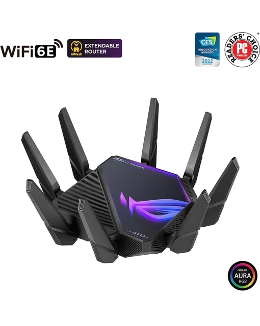 ASUS ROG RAPTURE GT-AXE16000 Quad-Band Wi-Fi 6E Gaming Router Brand New ...