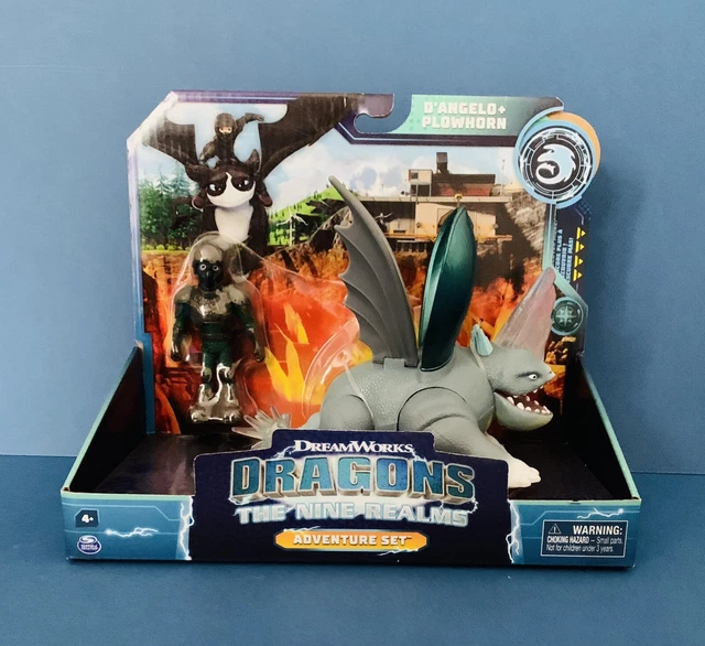 DREAMWORKS DRAGONS THE Nine Realms D’Angelo + Plowhorn Action Figure ...