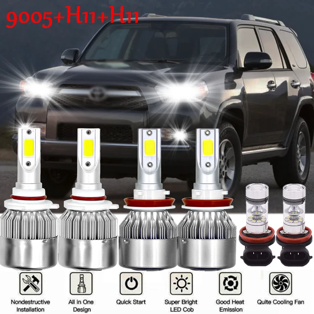 FOR 2010-2020 TOYOTA 4Runner LED Headlight Bulbs Kit High Low Beam Fog ...