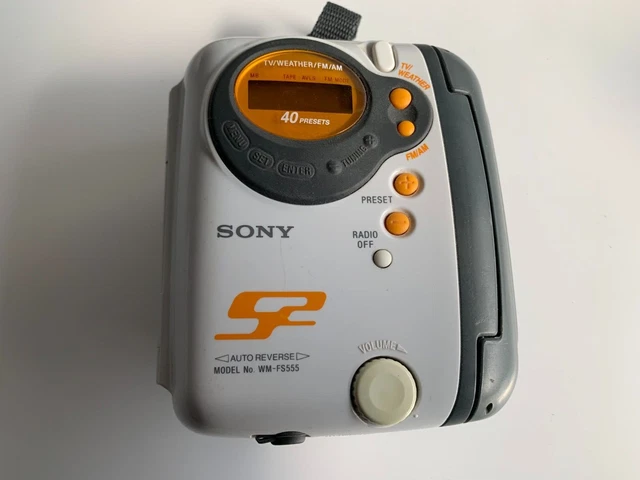SONY WALKMAN WM-FS555 S2 Sports White Cassette Player AM/FM - FULLY ...