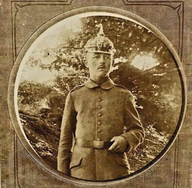 PRE WW1 REAL Photo Postcard German Imperial Soldier Spiked Pickelhaube ...