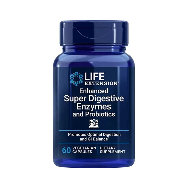 LIFE EXTENSION SUPER Digestive Enzymes with Probiotics, 60 capsules £35 ...