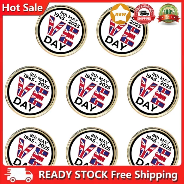 VE DAY 80TH Anniversary 1945-2025 Lapel Pin Badges 8th May VE Day ...