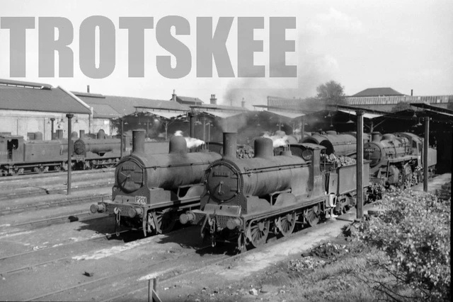 LARGER NEGATIVE BR British Railways Steam Loco 57398 Class 2F-2 c1950s ...