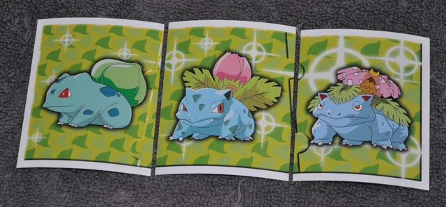 VINTAGE 1999 POKEMON Merlin Sticker Evolution Set of 3 Bulbasaur 188 ...