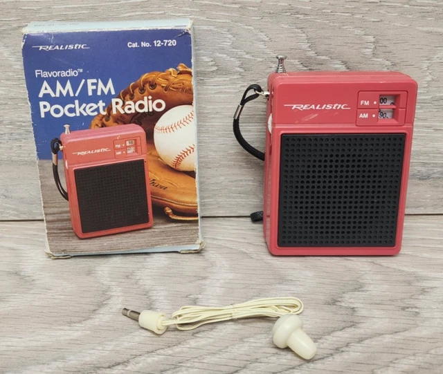 VINTAGE REALISTIC FLAVORADIO Red Handheld AM FM Radio 12-720 Tested ...