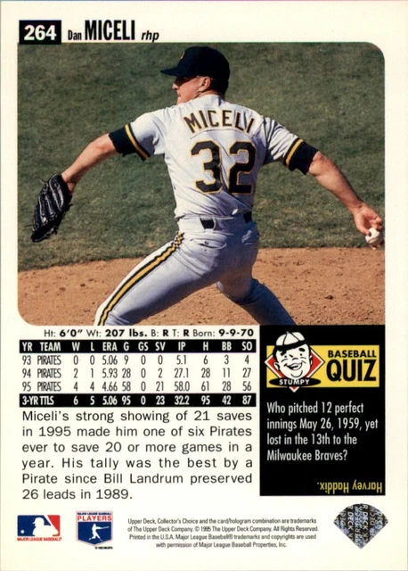 1996 COLLECTOR'S CHOICE MLB Dan Miceli #264 EUR 1,10 - PicClick FR