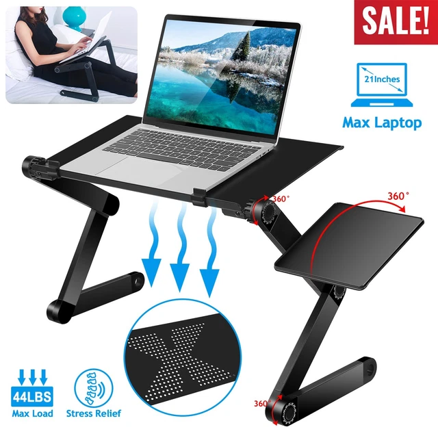 ADJUSTABLE FOLDING LAPTOP Desk Sofa Bed Computer Table Stand Lap Tray ...