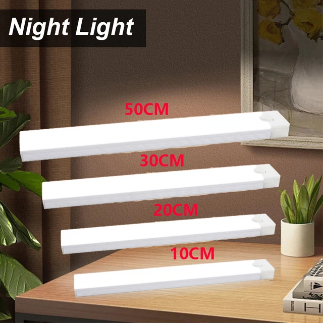 STRIP LIGHT LED PIR Motion Sensor Wireless USB Rechargeable Cabinet ...