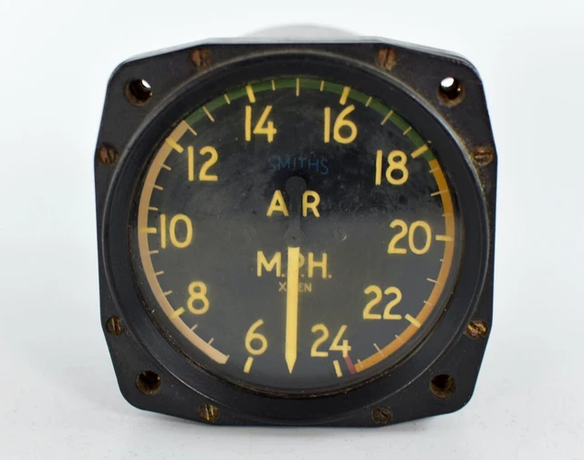 VINTAGE SMITHS 168AS AIRCRAFT COCKPIT AIR SPEED INDICATOR METER c1955 £ ...