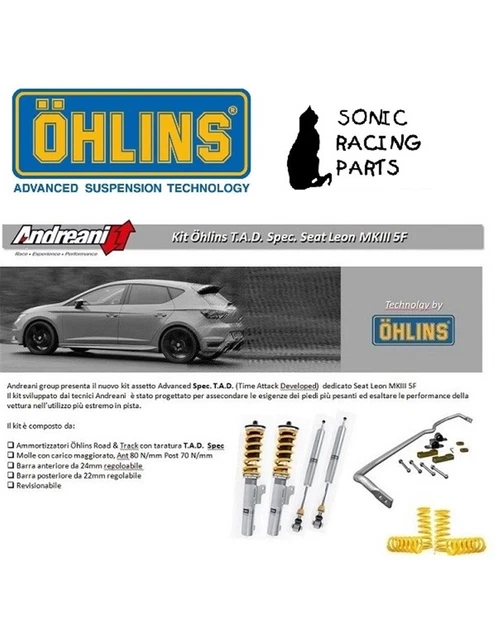 01.K90.VWSMP20 OHLINS COMBINÉS Filetés Road & Track Advanced Pour Seat Leon Cupr EUR 4.620,38 ...