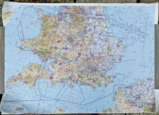 RAF VINTAGE MAPS X12 U.k Flying Zones. Very Large Original Pilots ...