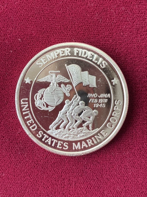USMC MARINE CORPS "Semper Fidelis" Desert Storm / Desert Shield 1 oz ...