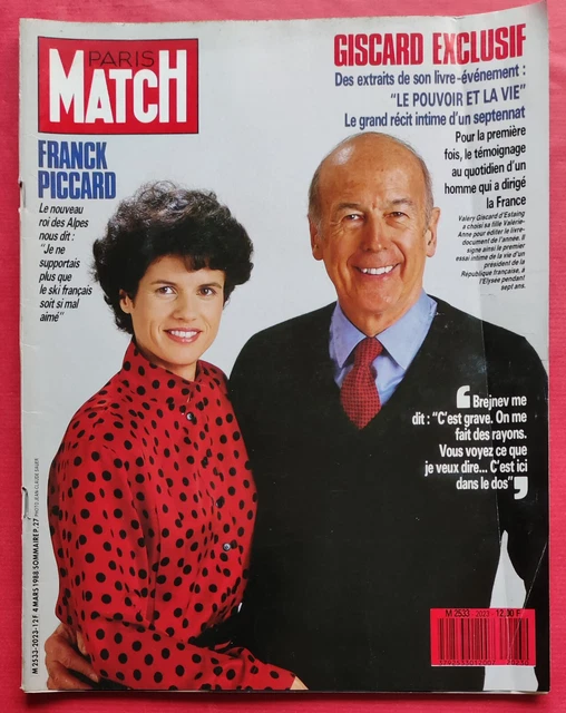 MAGAZINE PARIS MATCH N° 2023 du 4 Mars 1988 GISCARD Franck PICARD Voir sommaire EUR 5,00 ...