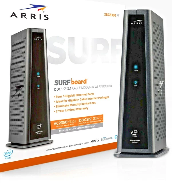 ARRIS SURFBOARD G36 DOCSIS 3.1 Wi-Fi 6 Cable Modem - SBG8300 $43.99 ...