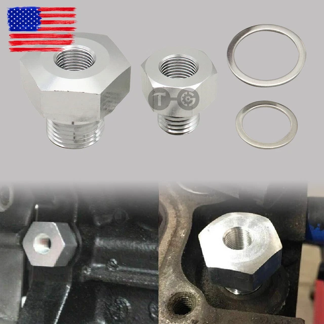OIL PRESSURE COOLANT temp gauge fitting adapter For LS1 4.8 5.3 6.0 ...