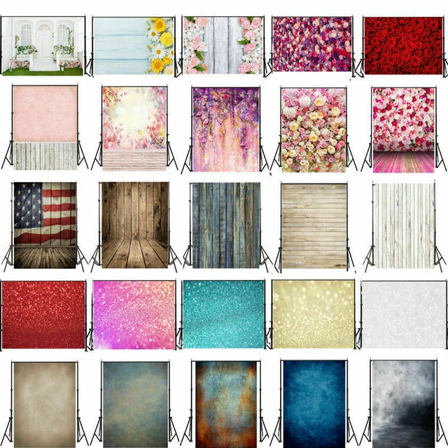 5X7/3X5FT RETRO PLANK/GLITTER/FLOWER Photography Background Vinyl ...