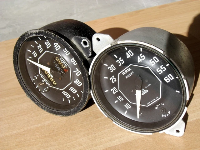 MG TF 1954, 1955, Compteur de vitesse tachymètre + Horloge + Compte ...