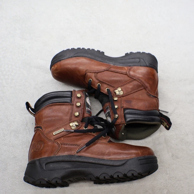 GEORGIA BOOT MEN 6.5M Work Boots Brown Leather 8" Waterproof Thinsulate ...