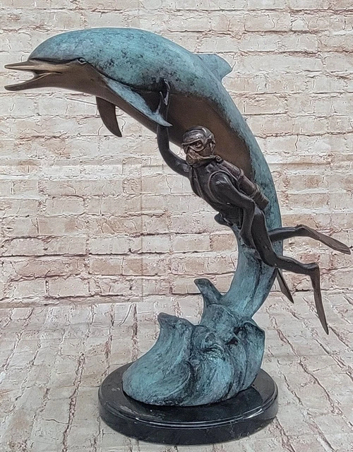 DIVING SCULPTURE, VERY Detailed Scuba Diver Bronze Statue Figurine ...
