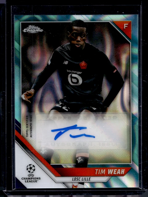 TOPPS UEFA UCL Chrome 2021-2022 Tim Weah Losc Lille Aqua Réfracteur De Lave Auto EUR 1,16 ...