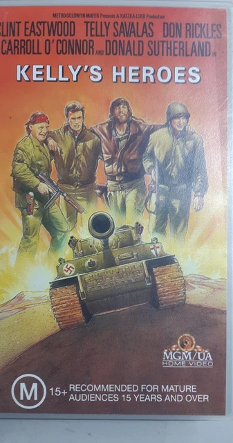KELLY'S HEROES VHS Tape Rating M 15+ War Action & Adventure PAL Clint ...