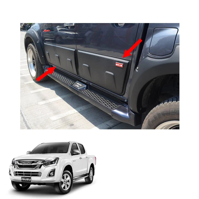 SIDE MOLDING BODY Cladding Matte Black 4 Pc For Isuzu D-max Holden ...