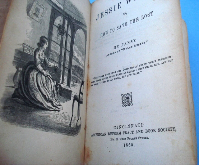 1865 JESSIE WELLS par PANSY (Isabella Macdonald Alden) RARE 1ère ...