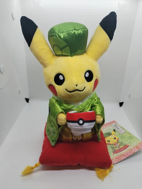 RARE OFFICIAL PIKACHU Green Tea Plush Pokemon Center Kyoto Japan New ...