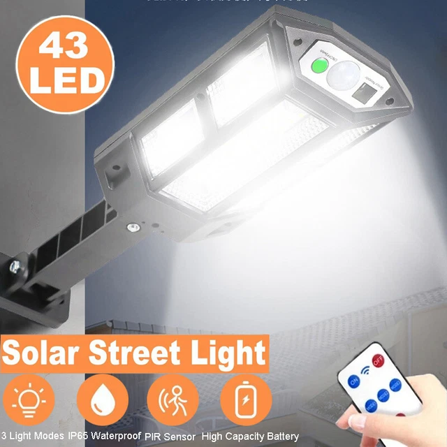 LED STRASSENLAMPE MIT Bewegungsmelder Solar Straßenlaterne mit Fernbedienung Neu EUR 11,49 ...