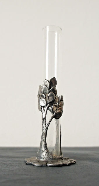 MINIATURE VINTAGE ART Nouveau Style Bud Vase Pewter by A. E. Williams £ ...