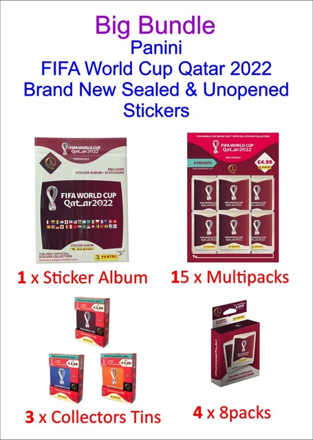 PANINI BIG BUNDLE FIFA World Cup Qatar 2022 Brand New Sealed & Unopened Stickers £55.00 ...