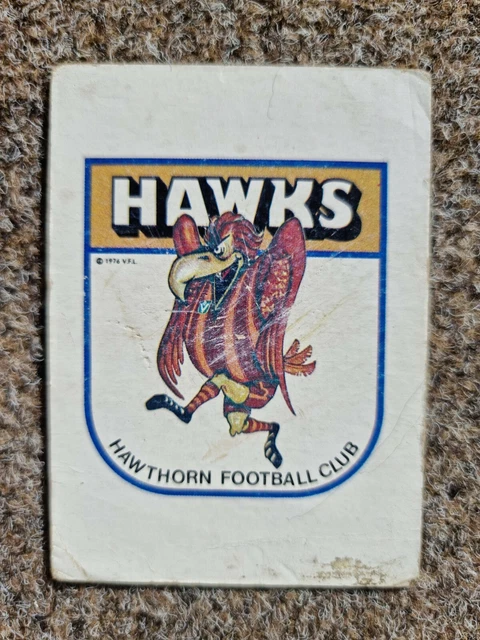 SCANLENS VFL 1981 Footy Card Hawthorn Checklist Logo Mascot Emblem Pen ...