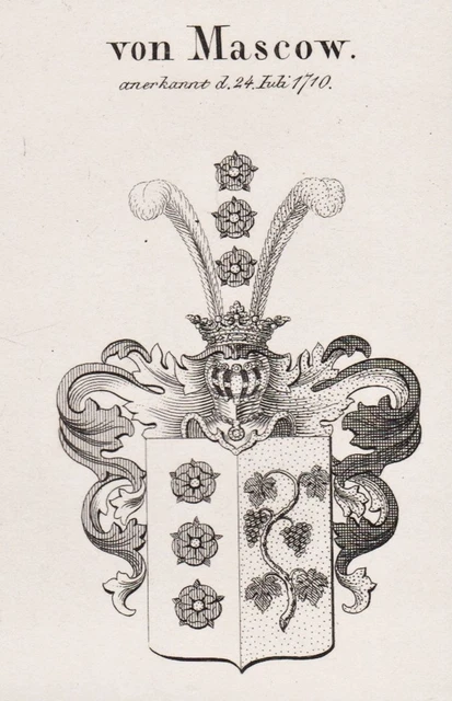 MASCOW WAPPEN COAT of arms Heraldik heraldry Genealogie Kupferstich ...