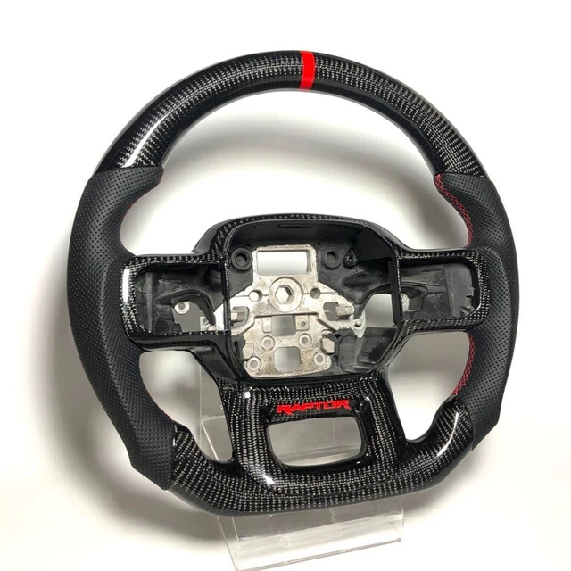 VOLANT SPORT FOND plat véritable carbone Ford F150 Raptor 21~23 modèle ...