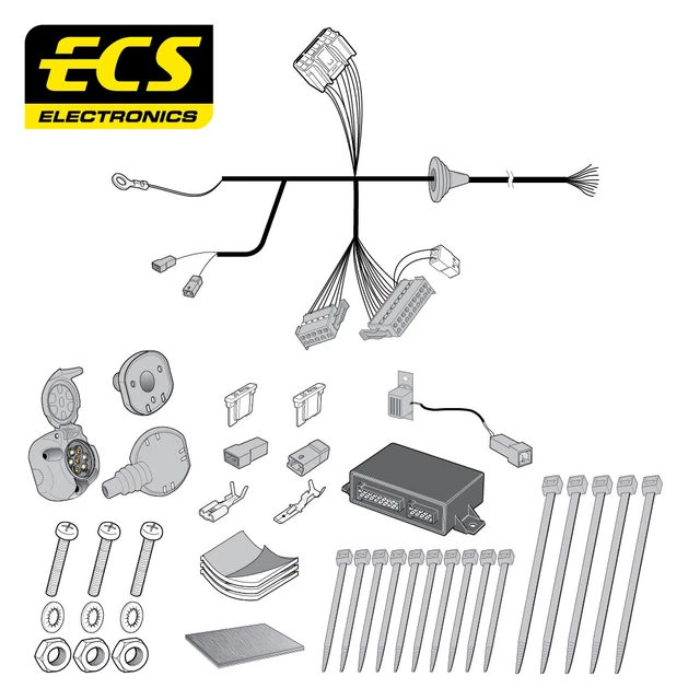ECS 7 PIN Car Specific Towbar Electrics Wiring For Toyota RAV4 2018 ...