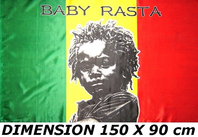 BANDIERA 150 X 90 cm BABY RASTA GIAMAICA BOB MARLEY no sciarpa cappello ...
