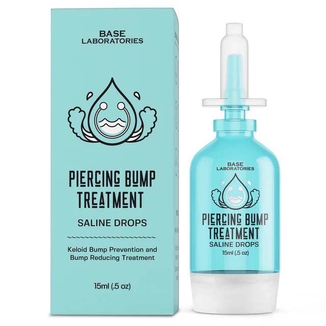 BASE LABS PIERCING Bump Treatment Saline Drops | Keloid Removal Drops ...