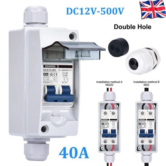 12V-500V 40A WATERPROOF Enclosure Solar Battery Isolator PV ...