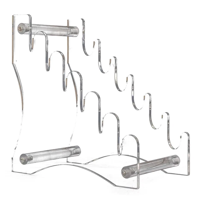 KNIFE DISPLAY STAND Clear Acrylic Cutlery Block Storage Holder up to 6 ...
